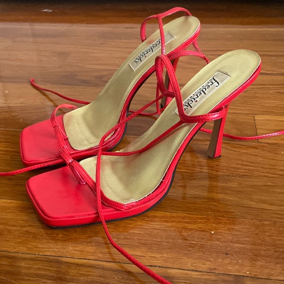 Frederick's of Hollywood | Shoes | Vintage Red Strappy Heels | Poshmark